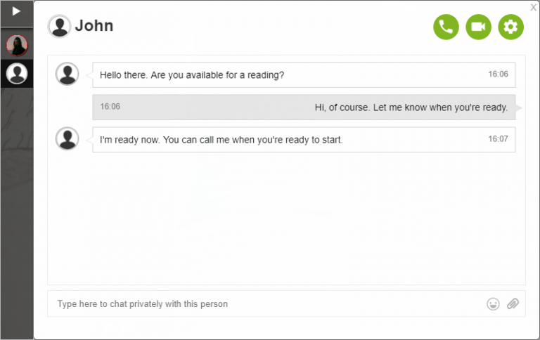 An online chat platform for psychic readings