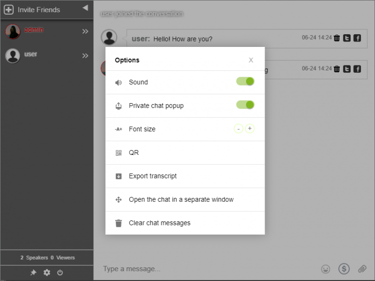 New Feature: New chat menu