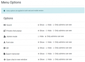 New Feature: Turn On/Off the Chat Menu Options