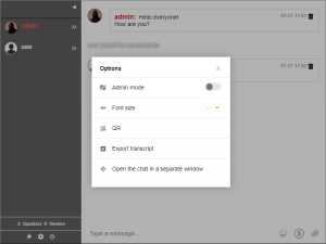 New Feature: Turn On/Off the Chat Menu Options