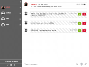 What are the different rights of an admin user in a group chat?