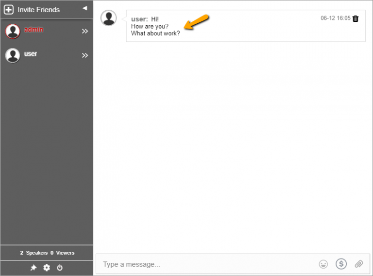 What are the different rights of an admin user in a group chat?