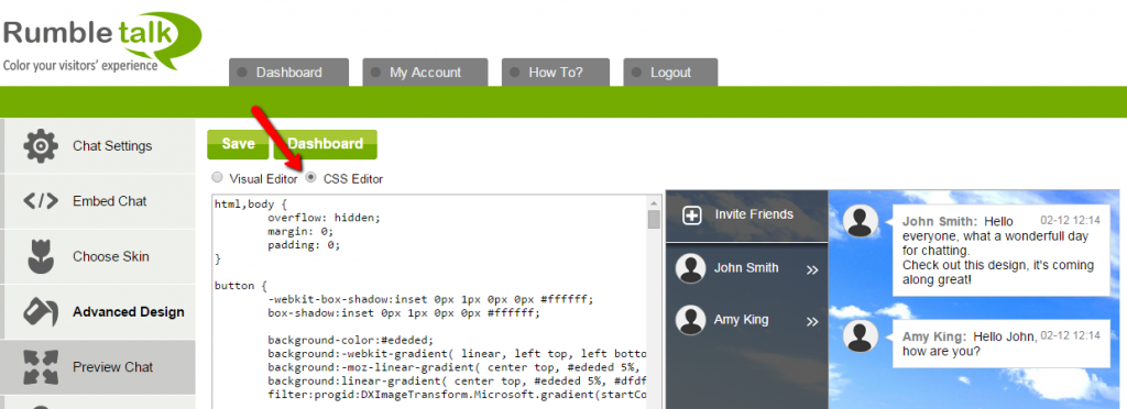 See how we designed a new chat room style only with CSS modifications.