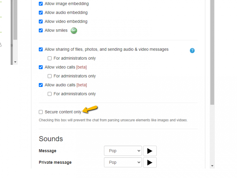 Can I allow only secure content in my chat room? - Online Group Chat ...