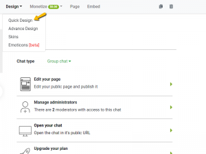 What is the Quick Design tab? - Online Group Chat Room Plugin for ...