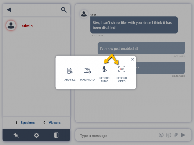 How to send short audio and video messages? - Online Group Chat Room ...